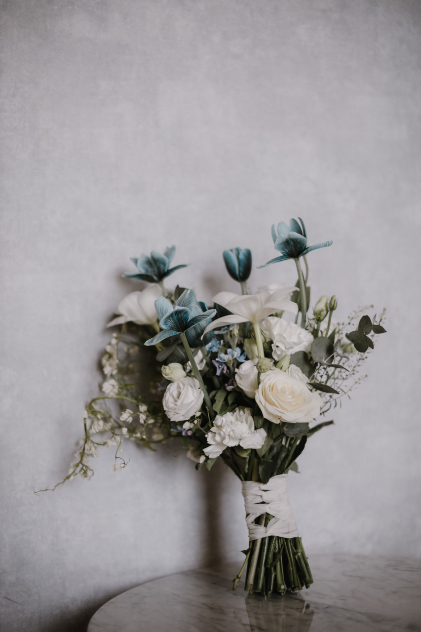 Blue White Posy Bouquet - Baleton Flowerchef